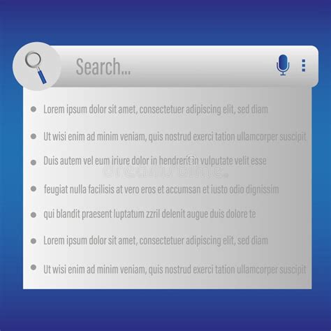 Search Bar Dropdown White Ui Field Gradient Blue Theme Vector Menu