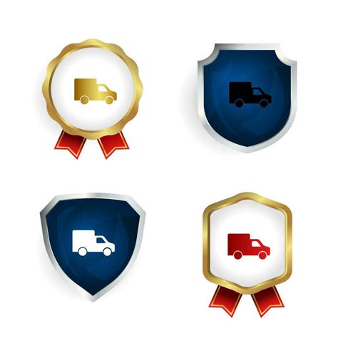 Abstract Delivery Truck Badge And Label Collection 25839408 Vector Art