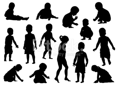 孩子们的身影 股票矢量 FreeImages