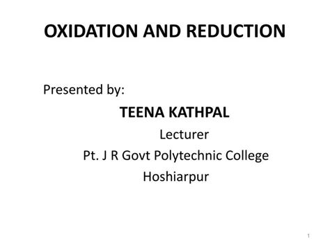Ppt Oxidation And Reduction Powerpoint Presentation Free Download Id