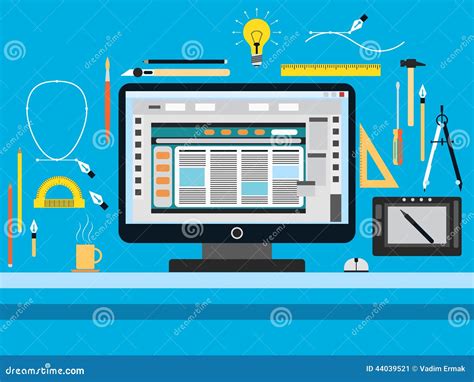 Web Design Flat Vector Concept Stock Vector Illustration Of Digital