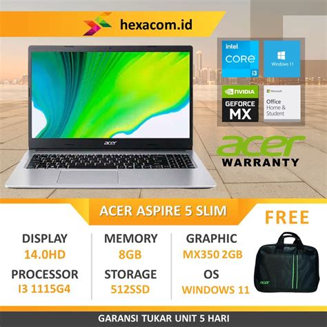 Jual Acer Aspire Slim A Mx Gb I G Gb Ssd W Ohs Inch Shopee Indonesia