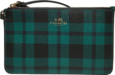 Coach Riley Plaid Small Wristlet Atlantic Multi F54461 Handbags