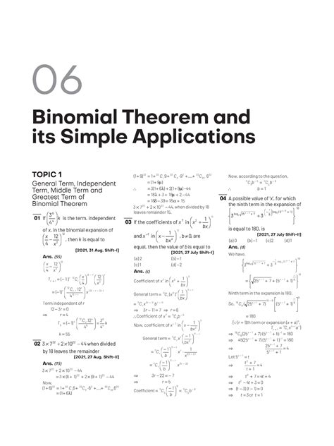 6 Binomial Theorem And Its Simple Applications 01 If 3 4 6 4 K Is