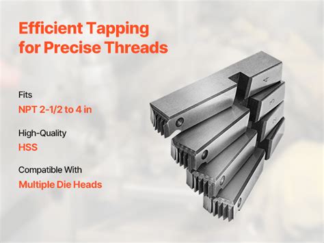 Threading Machine Dies 2 12 To 4 Npt Pipe Dies 4 Packs Right Handed