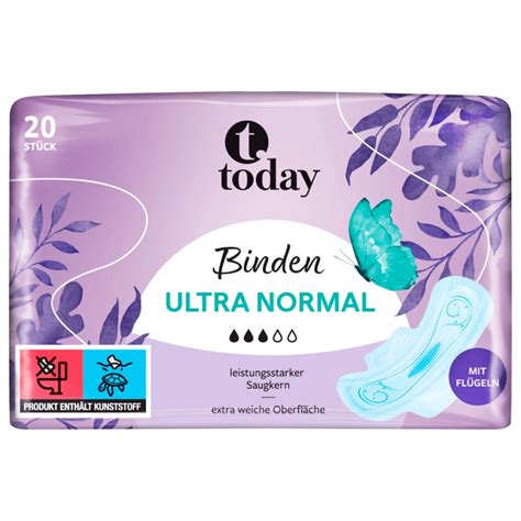 Today Binden Ultra Normal Mit Flügeln 20 Stück Bei Rewe Online Bestellen