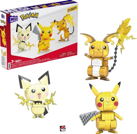 Mega Pokemon Pikachu Evolution Trio Construction Set Building And Play