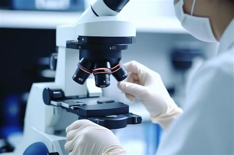 Premium Ai Image Microscope Analyzing Samples In A Laboratory