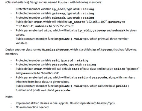 Solved Class Inheritance Design A Class Named Router With