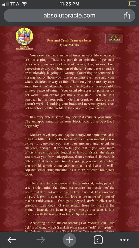 Panic Button Some Words That Have Helped Me Find Peace With My Self