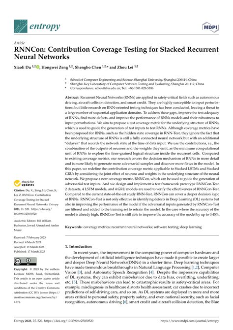 Pdf Rnncon Contribution Coverage Testing For Stacked Recurrent Neural Networks