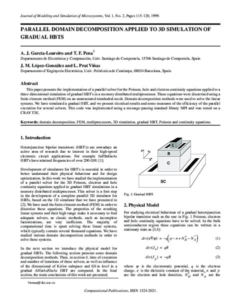 Pdf Parallel Domain Decomposition Applied To 3d Simulation Of Gradual