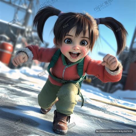 Ai创作图卡通写实漫画人物 Cgi角色 麻花辫小精灵 卡通写实漫画人物设计 冲天辫女孩 3d卡通形象 Cgi渲染 儿插少女 3d卡通人物 3d动画插图 国外动画 3d人物形象 3d卡通女孩 仿