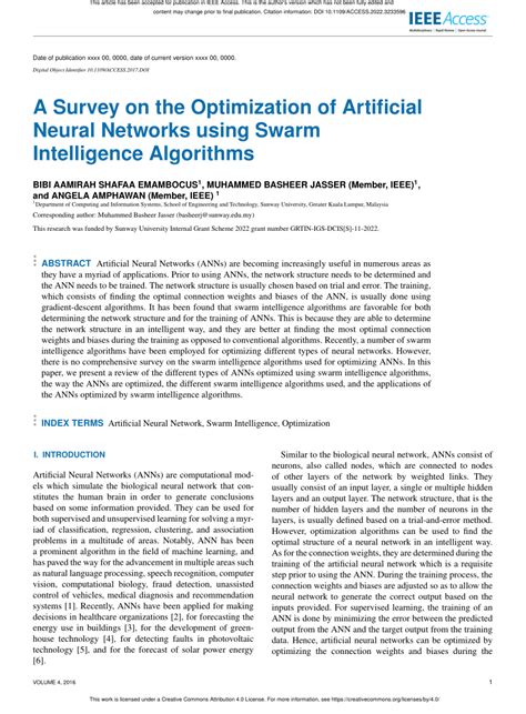 Pdf A Survey On The Optimization Of Artificial Neural Networks Using