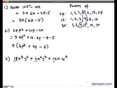 Common Monomial Factoring Worksheet Pdf