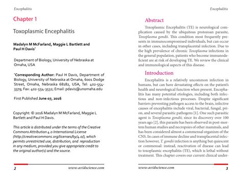 Pdf Toxoplasmic Encephalitis