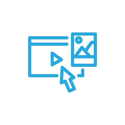 Icon Line Blue Data Processing Suitable For Website Vector Art At Vecteezy