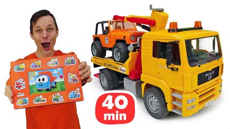 Видео про машинки Грузовичок Лева и пазлы с машинками Весёлые игры для детей Youtube