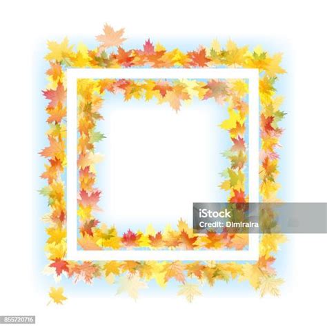 가 단풍나무와 추상 배경 나뭇잎 배너 텍스트에 대 한 센터에서 여유 공간을 광장 벡터 일러스트 레이 션 가을에 대한 스톡 벡터 아트 및 기타 이미지 Istock