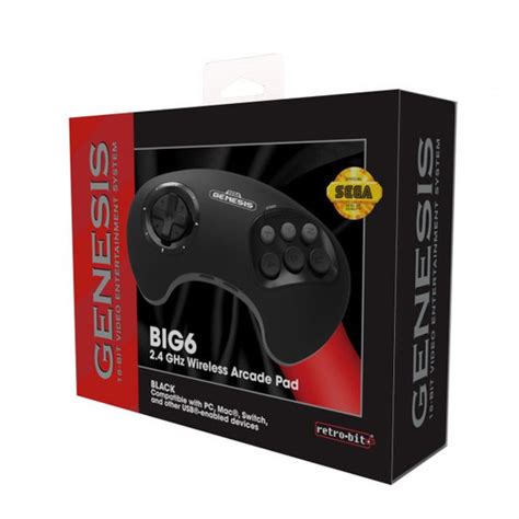 Big6 Wireless 24 Ghz 6 Button Controller For Sega Genesis Officially Big6 Wireless 24 Ghz 6 Button Controller For Sega Genesis Officially