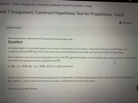 Solved Modules Week 7 Assignment Construct Hypothesis Test