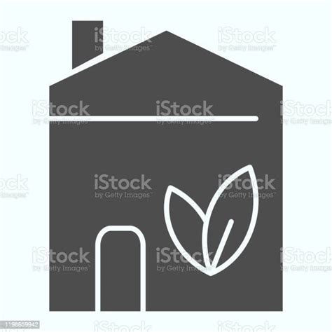 나뭇잎 단단한 아이콘 집 에코 하우스 벡터 그림 흰색에 격리 에코 홈 문말 스타일 디자인 웹 및 응용 프로그램을 위해 설계 Eps 10 0명에 대한 스톡 벡터 아트 및 기타