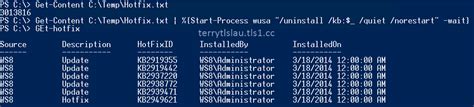 Terry L Us Blog Install Or Uninstall Multiple Windows Updates By Wusa And Powershell