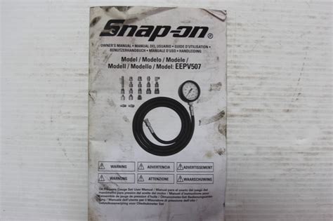 Snap On Engine Oil Pressure Gauge Set Eepv507 For Sale Online Ebay