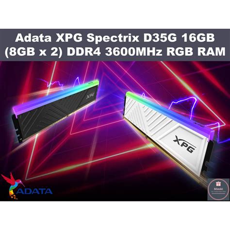 Adata XPG Spectrix D35G 16GB 8GB X 2 DDR4 3600MHz RGB RAM Shopee Malaysia