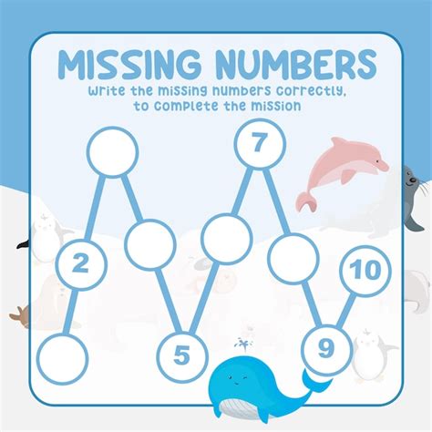 Premium Vector Missing Numbers Write The Answer Correctly Educational Printable Math Worksheet