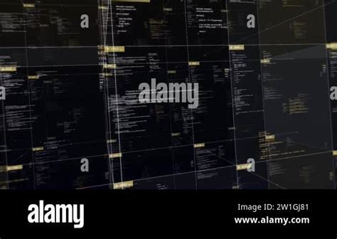 Tables With Source Codes On Black Background Animation 3d Table In