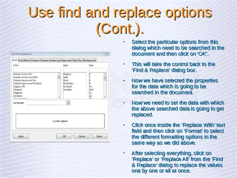 Advanced Word Processing Find And Replace