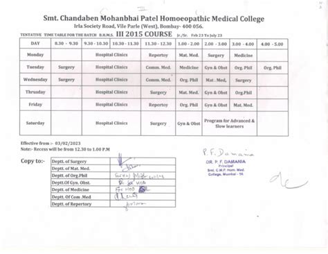 Iii Yr Timetable 2023 Pdf