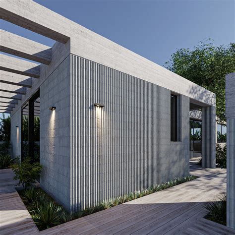 Fluted Concrete Block Texture Poliigon