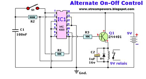 Alternating ON OFF Control Electronic Circuits Diagram