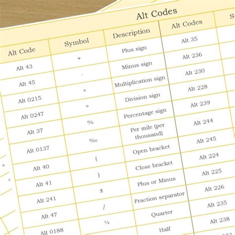 Microsoft Office Alt Codes Chart Printabledigital Download Etsy