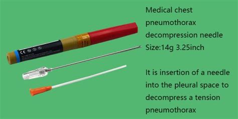 Pneumothorax Tension Needle Decompression Cathether For Emergency First Aid