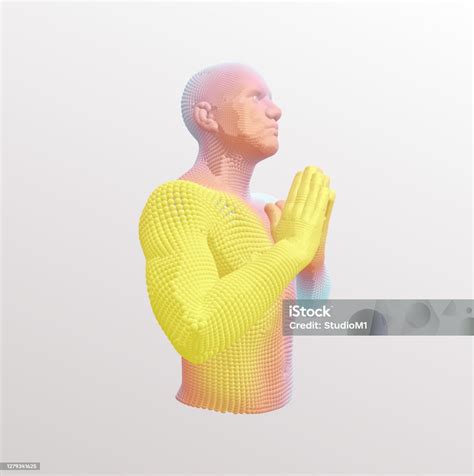 기도하는 사람 기도하는 자세로 손을 내립니다 신앙과 소망으로 하나님께 기도하십시오 종교 예배 사랑과 영성에 대한 개념 3d 벡터