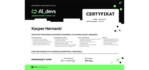 Kacper Hernacki On Linkedin Ai Devs Programowanie W Parze Z Ai