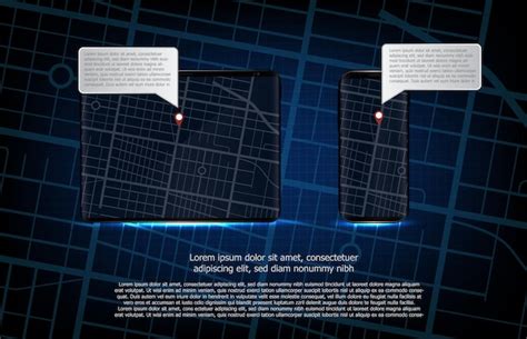 모바일 태블릿 앱의 추상 배경 및 지도 경로 Gps 도로 탐색 위치 Hud Ui 화면 프리미엄 벡터