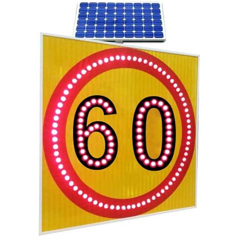 Solar Traffic Speed Limit Sign Redyellow 9090 Cm Uat Mtp