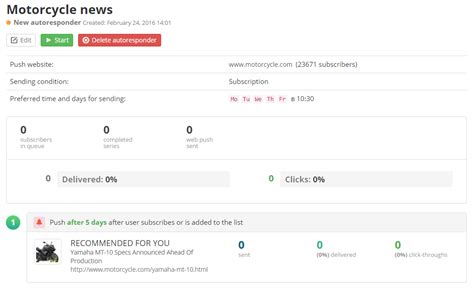 automated series create and customize the sending of push messages sendpulse