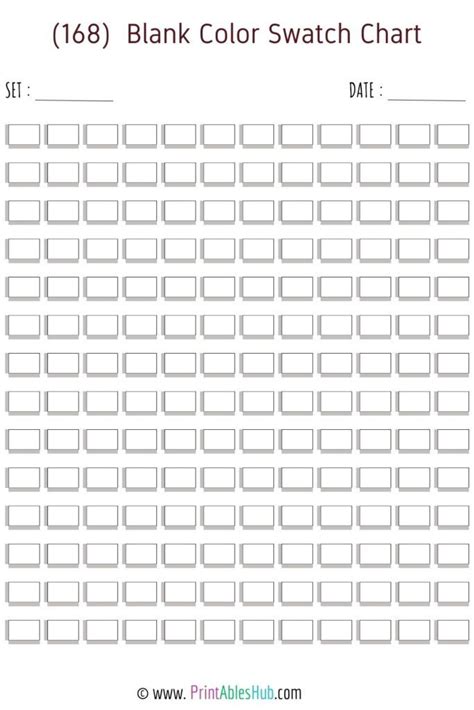 Free Printable 168 Blank Color Swatch Chart Template Pdf Color Swatch Templates Printable