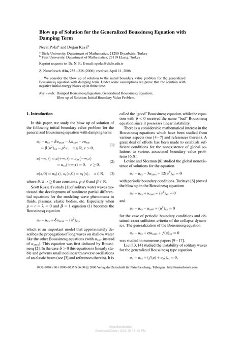 Pdf Blow Up Of Solution For The Generalized Boussinesq Equation With