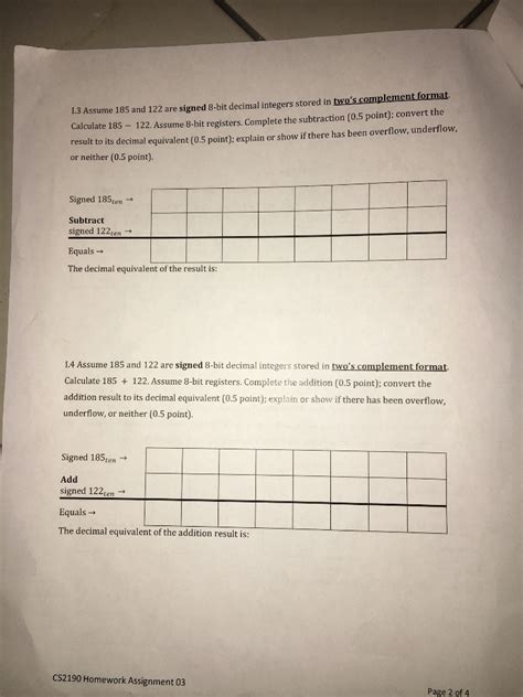 Solved 13 Assume 185 And 122 Are Signed 8 Bit Decimal