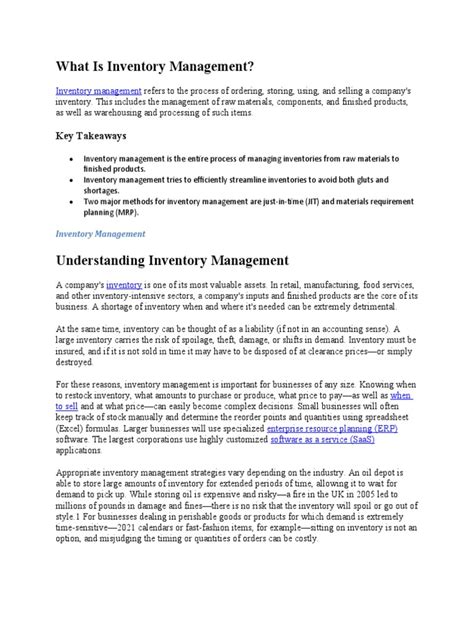 what is the role of jit and lean in inventory management download