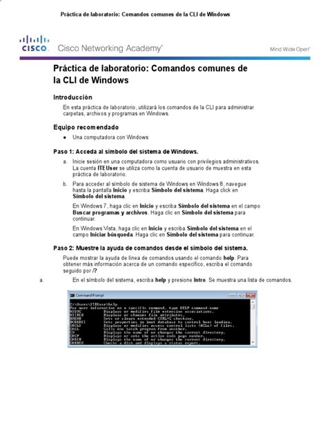 6154 Lab Common Windows Cli Commands Pdf Archivo De