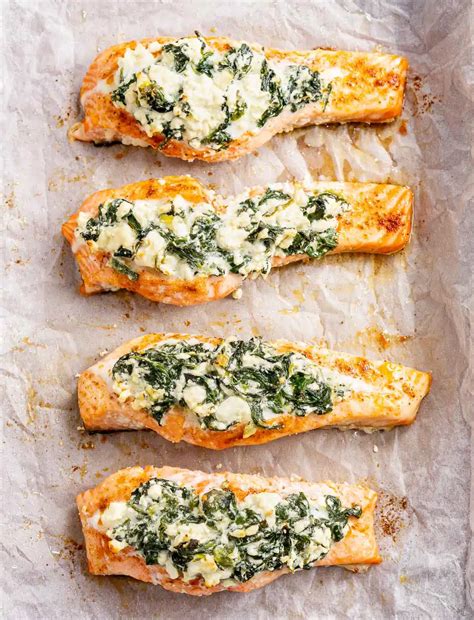 Spinach Feta Stuffed Salmon Good In The Simple