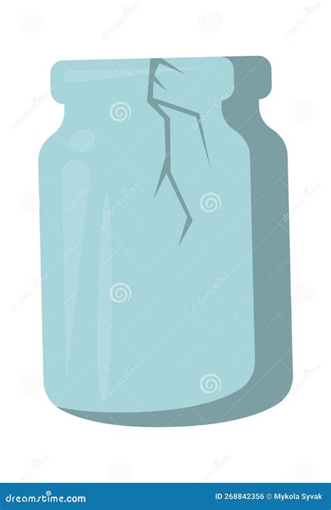 Broken Glass Jar Flat Icon Trash Sorting And Utilization Stock Vector