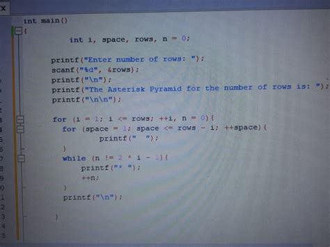 Solved A C Program Code For Printing Out A Full Asterisk